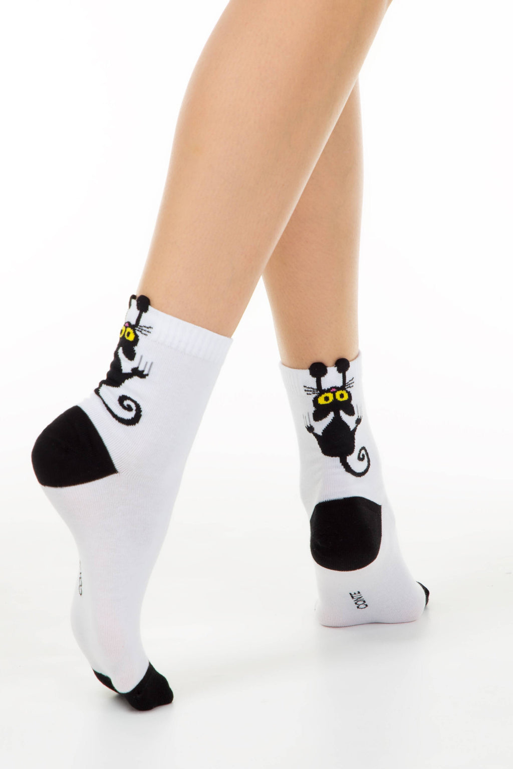 Cotton Socks Conte Classic 233 - Picot "Black cat" – Elegant Up